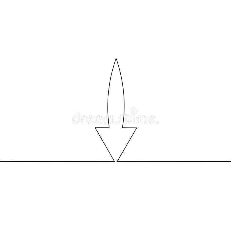 Continuous Line Drawing of Arrow Stock Vector - Illustration of diagram ...