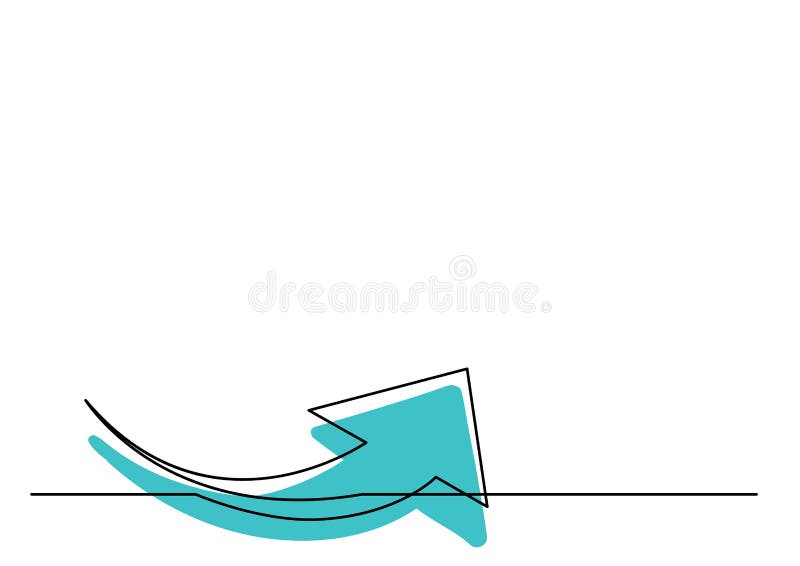 Continuous Line Drawing of Arrow Stock Vector - Illustration of ...