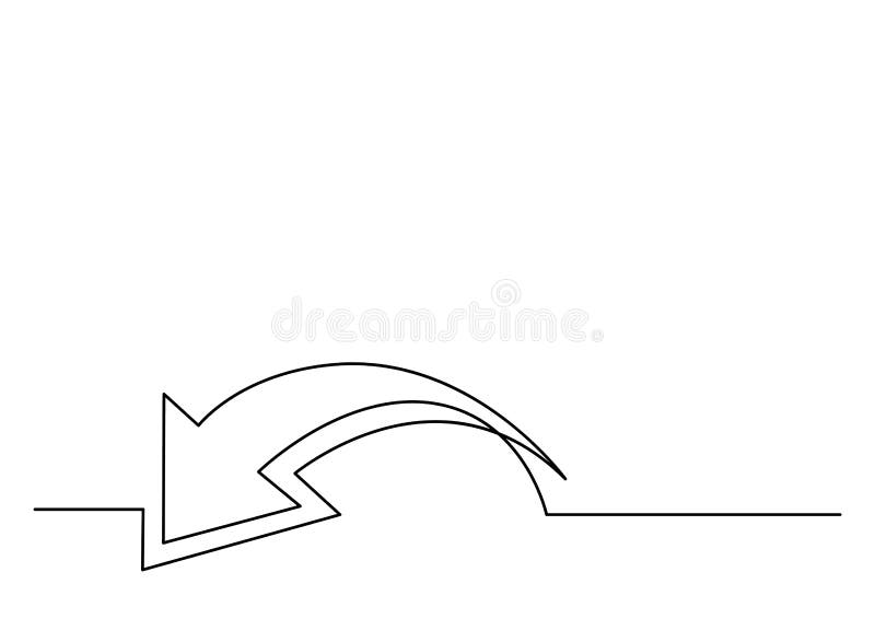 Continuous Line Drawing of Arrow Down Stock Vector - Illustration of ...