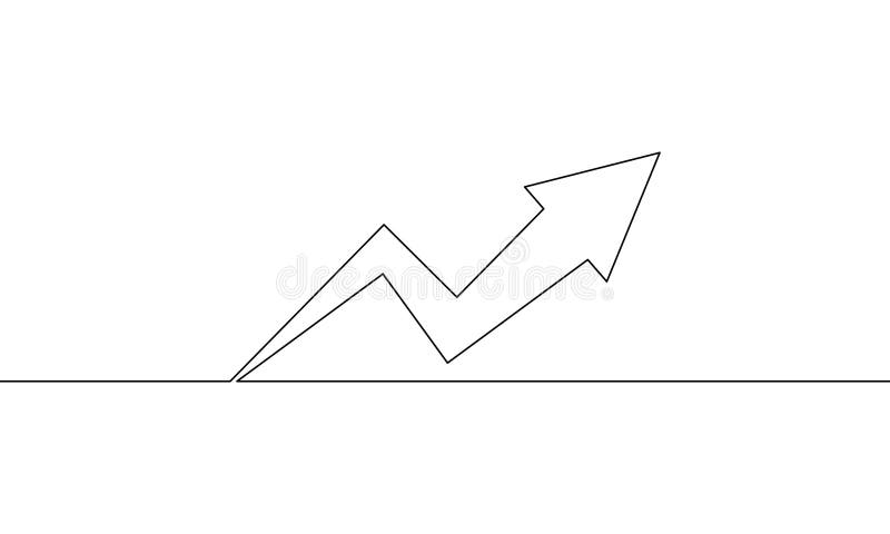 Continuous Line Drawing of Graph. Illustration Vector of Arrow Up One ... Continuous Line Drawing of Graph. Illustration Vector of Arrow Up One ...