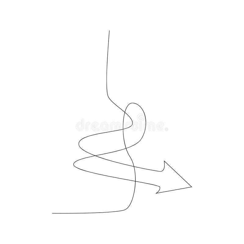 Continuous Line Drawing of Arrow. Isolated Sketch Drawing of Arrow Line ...