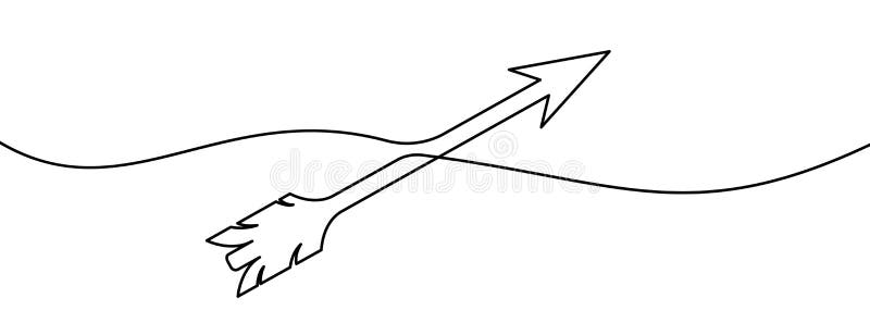 Continuous Line Drawing of Arrow. Arrow Linear Icon. One Line Drawing ...