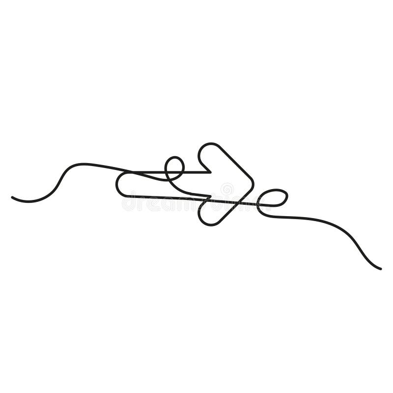 Continuous Line Drawing of Arrow. One Line Direction Concept ...