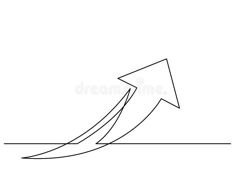 Continuous Line Drawing of Arrow Up Stock Vector - Illustration of idea ...