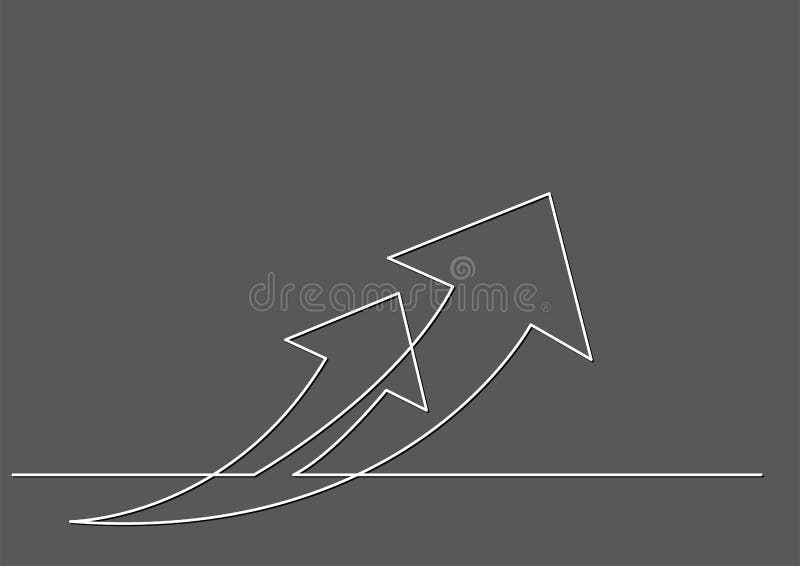 Continuous Line Drawing of Arrow Stock Vector - Illustration of ...