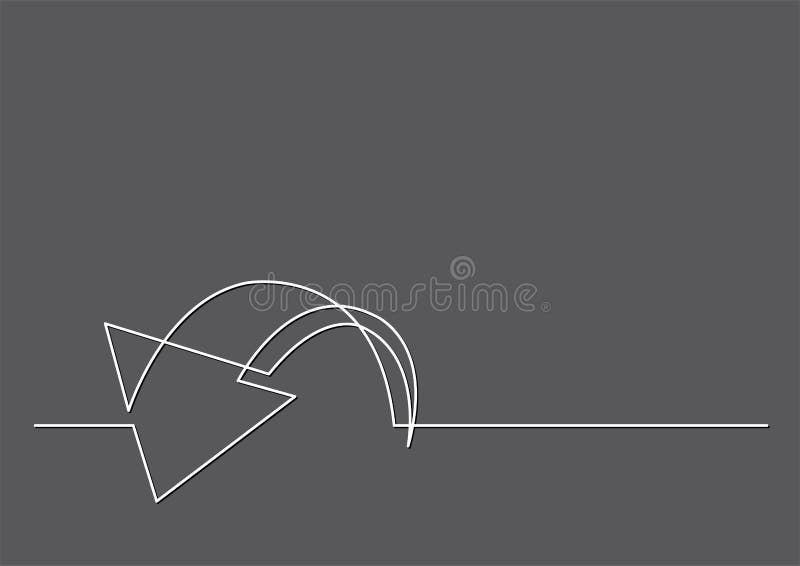 Continuous Line Drawing of Arrow Stock Vector - Illustration of forward ...