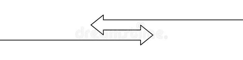 Continuous Line Drawing Of Arrows Left And Right Arrows Line Art Of