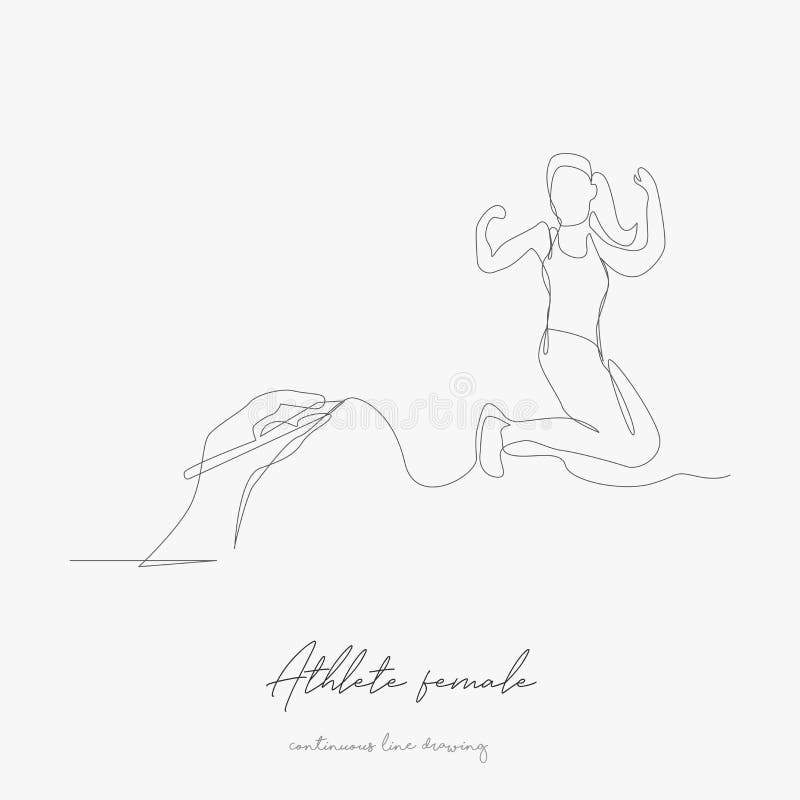 Continuous Line Drawing. Athlete Female. Simple Vector Illustration ...