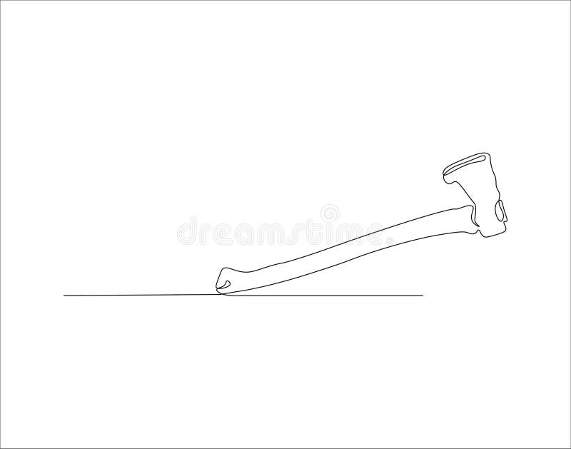 Continuous Line Drawing of Axe. One Line of Axe. Hatchet Continuous ...
