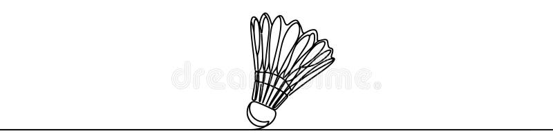 Continuous Line Drawing of a Badminton Shuttlecock Stock Illustration ...