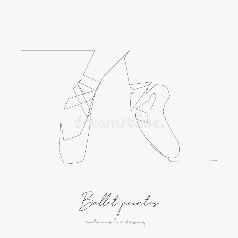 Continuous Line Drawing. Ballet Pointes. Simple Vector Illustration ...