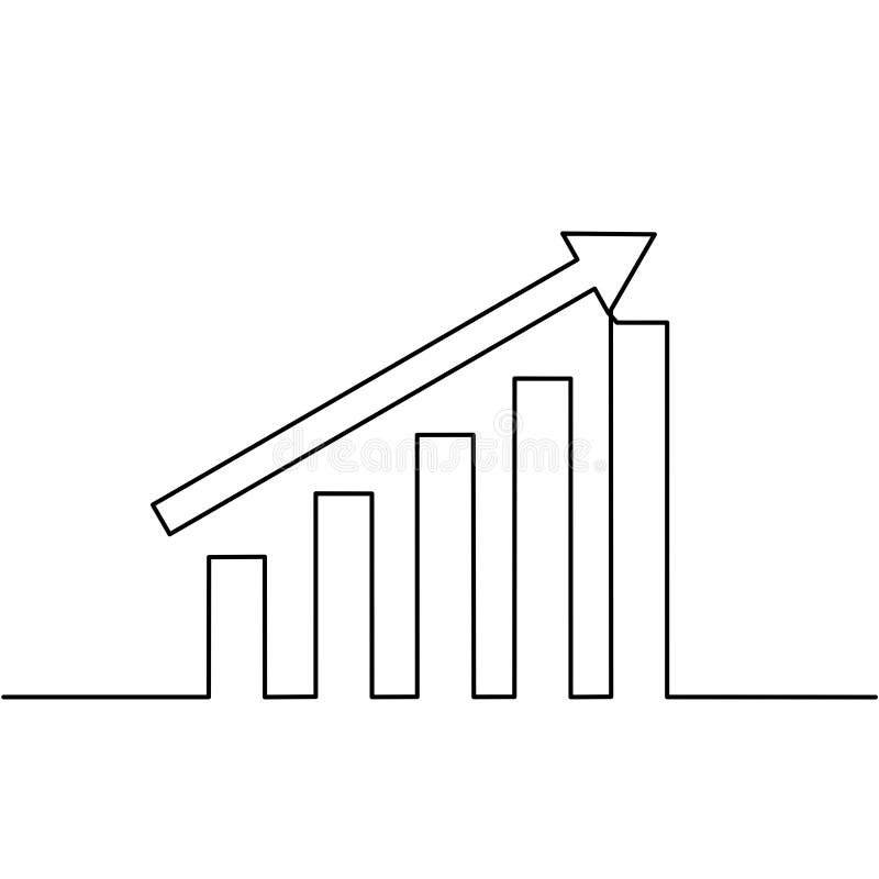 Continuous Line Drawing of Bar Chart, Growing Graph, Business Growth ... Continuous Line Drawing of Bar Chart, Growing Graph, Business Growth ...