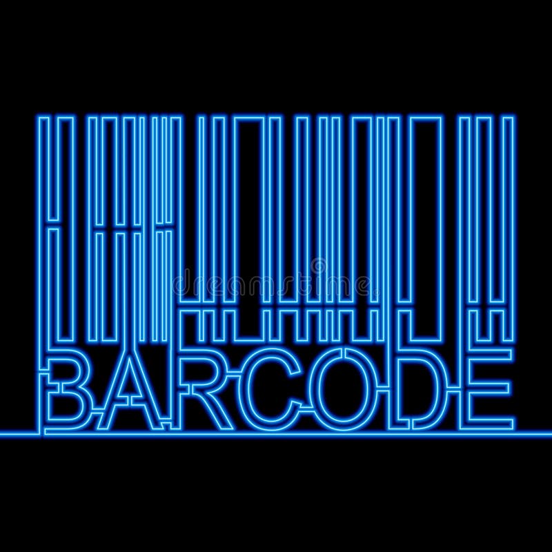 Continuous Line Drawing Barcode Neon Glow Concept Stock Vector ...