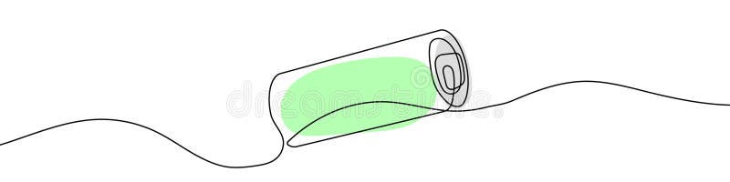 Continuous Line Drawing of Battery. Single Line Drawing of a Battery ...