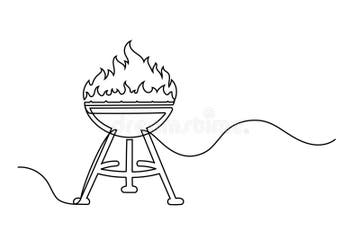 Continuous Line Drawing Bbq Stock Illustrations – 190 Continuous Line ...