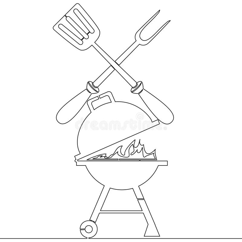 Barbecue Line Drawing Stock Illustrations – 4,026 Barbecue Line Drawing ...