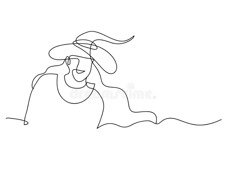 Continuous Line Drawing Witch Stock Illustrations 135 Continuous Line