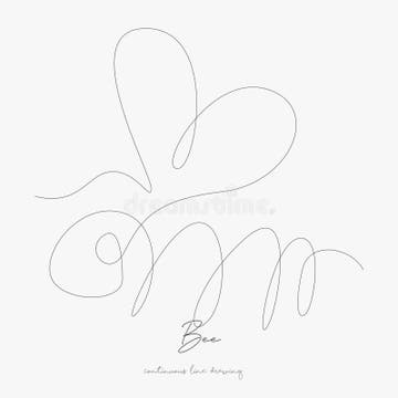 Continuous Line Drawing Bee Stock Illustrations – 211 Continuous Line ...