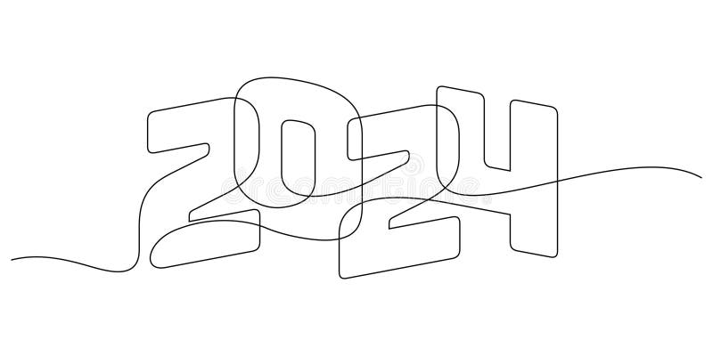 Continuous Line Drawing 2024 Beginning of the Year Thin Line ...