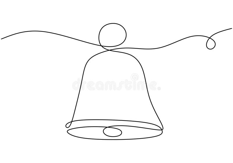 Continuous Line Drawing of a Bell. Symbolizing Holiday Cheer and ...