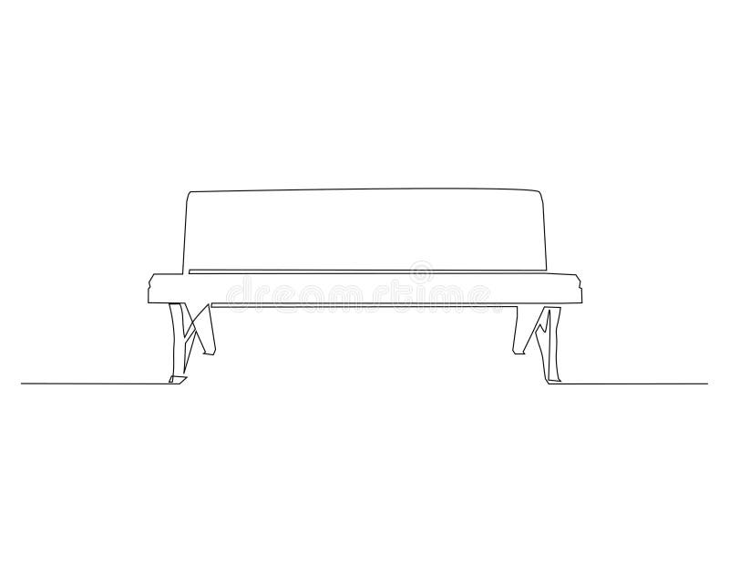Continuous Line Drawing of Bench in Park. One Line of Bench. Bench Park ...