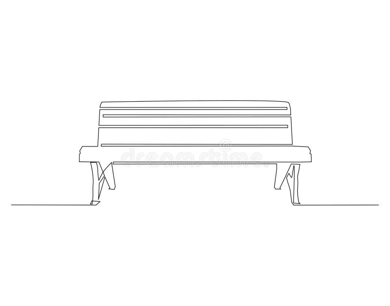 Continuous Line Drawing of Bench in Park. One Line of Bench. Bench Park ...