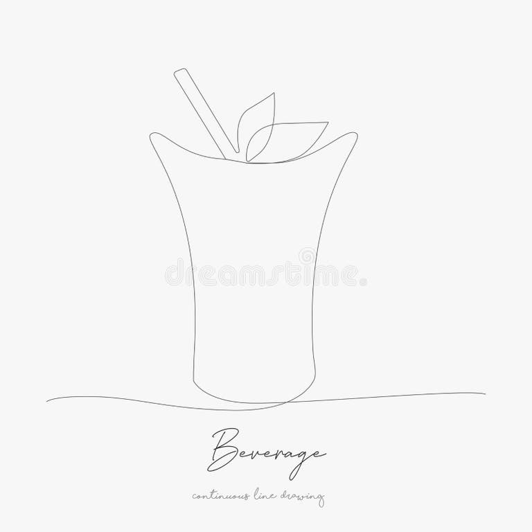 Continuous Line Drawing. Beverage. Simple Vector Illustration. Beverage ...