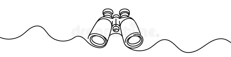 Continuous Line Drawing Binoculars Optical Instrument Watching Stock ...