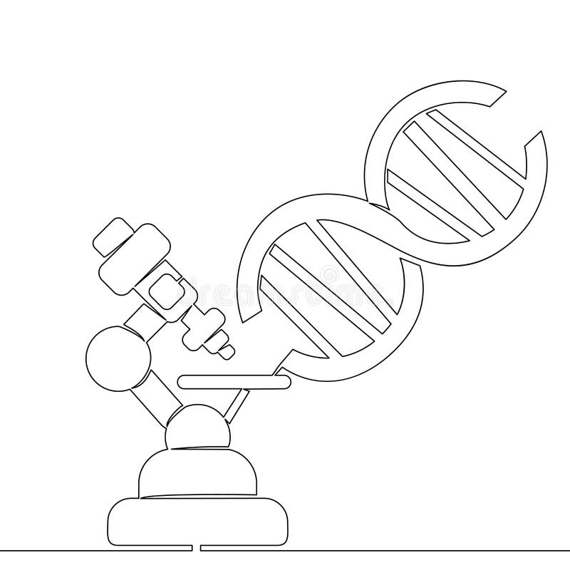 Continuous Line Drawing Biotechnology Science Icon Vector Illustration ...