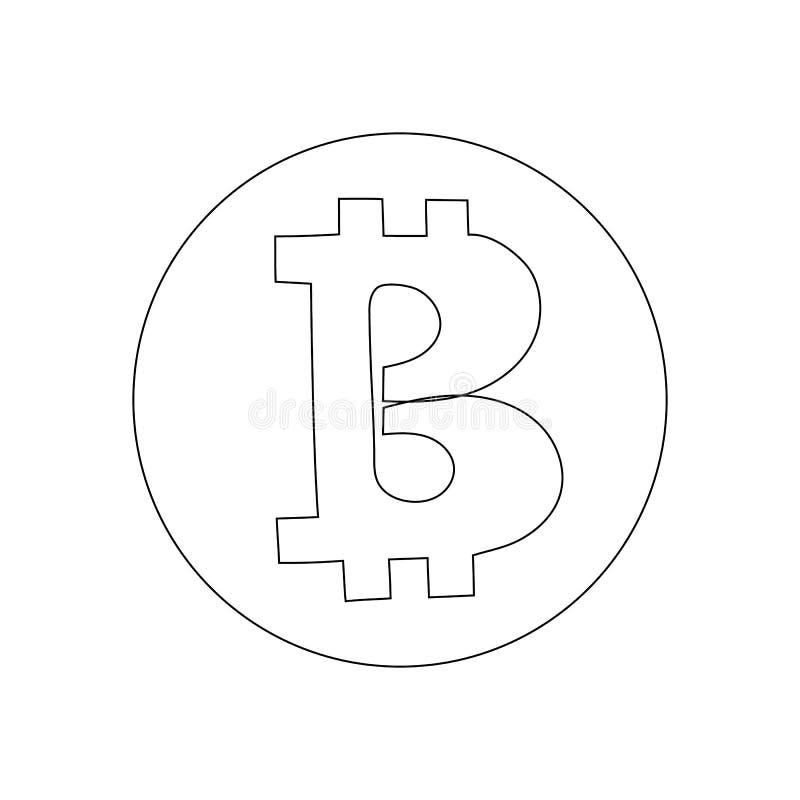 Continuous Line Drawing of Bitcoin Digital Currency. Vector ...