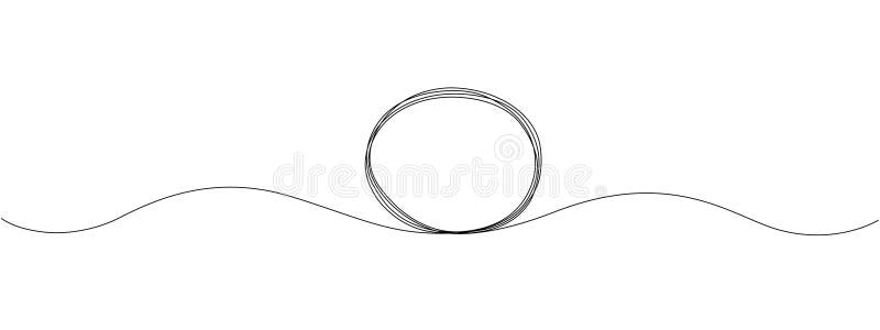 Continuous Line Drawing of a Black Circle. Single-line Frame Icon. a ...