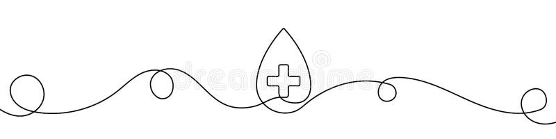 Continuous Line Drawing of Blood Drop. Line Art of Blood Drop Icon ...