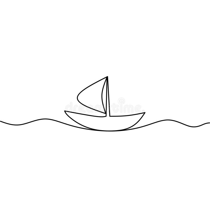Sail Boat Continuous Line Drawing Stock Illustrations – 253 Sail Boat ...