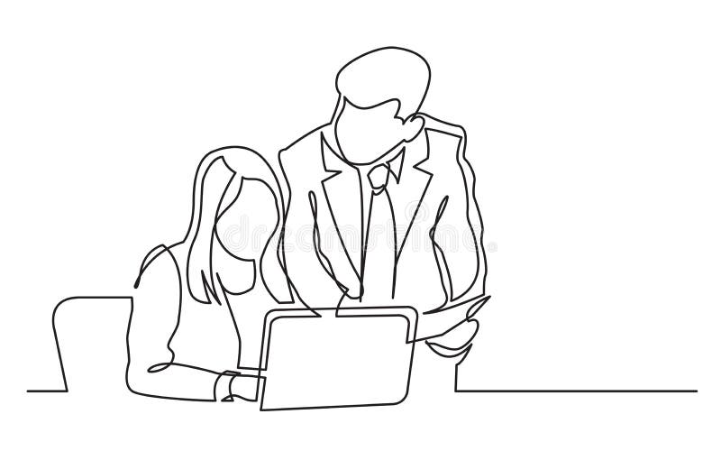 Boss Day Continuous Line Vector Background Stock Vector - Illustration ...