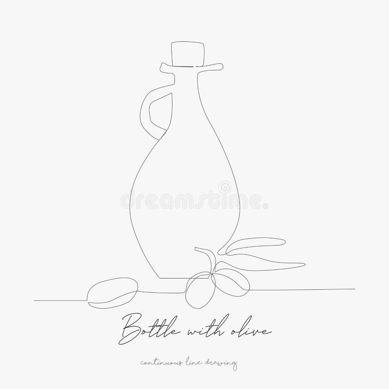 Continuous Line Drawing Olive Oil Stock Illustrations – 305 Continuous ...