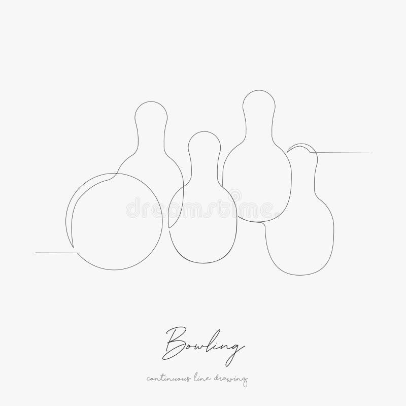 Continuous Line Drawing. Bowling. Simple Vector Illustration. Bowling ...
