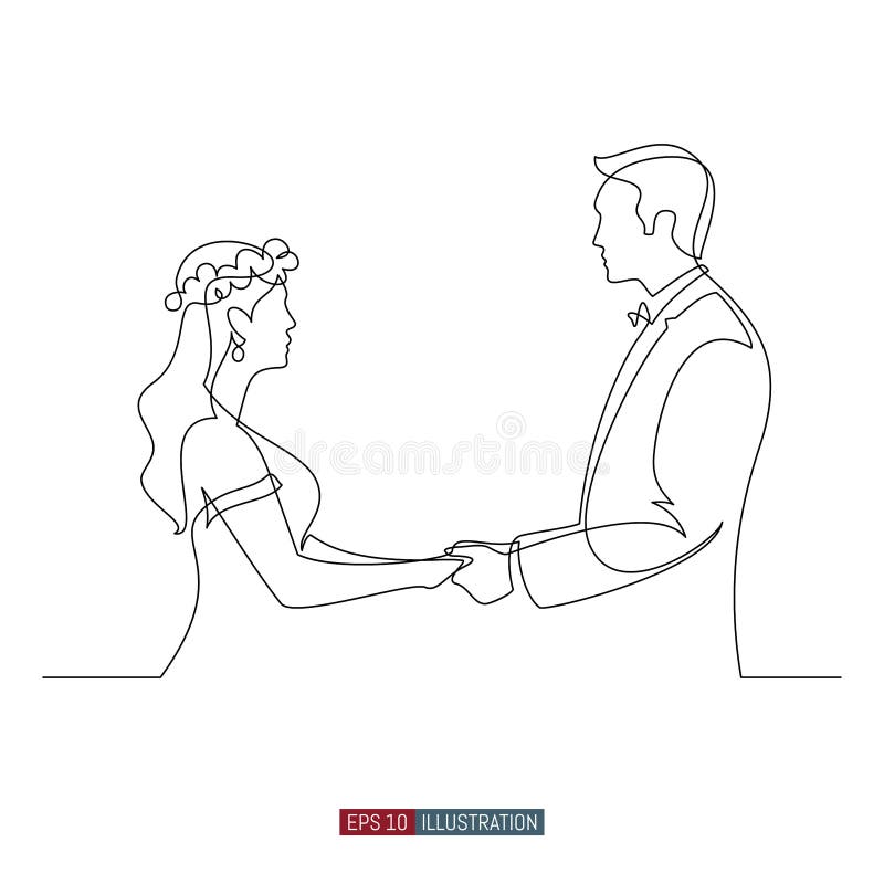 Bride Groom Line Drawing Stock Illustrations – 1,441 Bride Groom Line ...