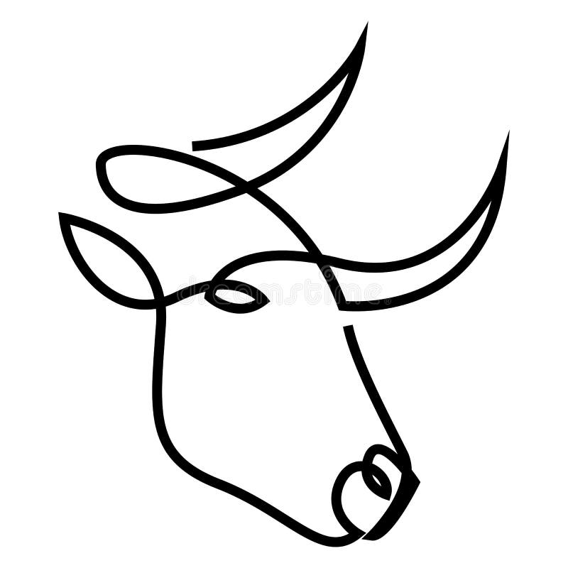 Bull Continuous Line Outline Stock Illustrations – 339 Bull Continuous ...