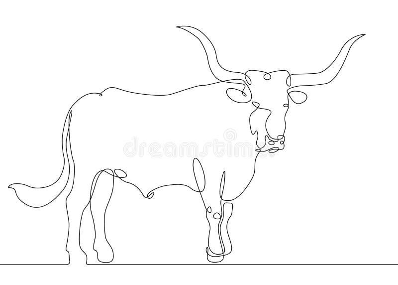 Continuous Line Drawing Bull Stock Illustrations – 579 Continuous Line ...