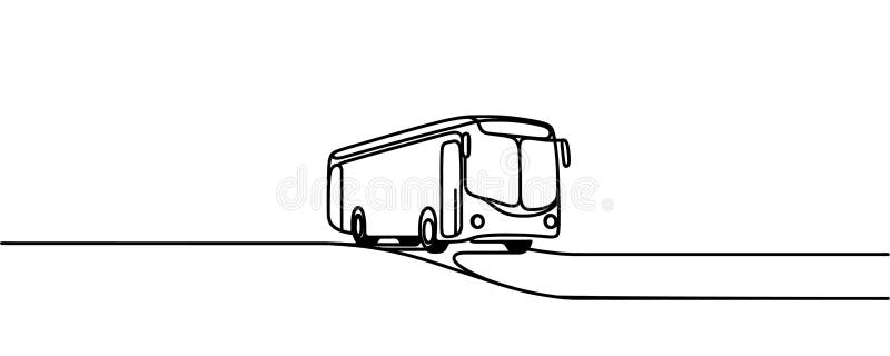 Continuous Line Drawing of a Bus, Vector Illustration, Public Transport ...