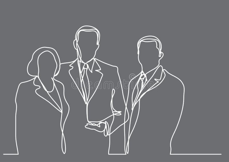 Continuous Line Drawing of Business Executives Stock Vector ...