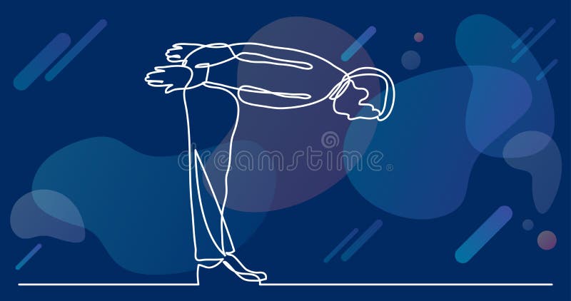 Continuous Line Drawing of Business Person - Bowing Down Stock Vector ...