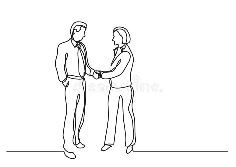 People Shaking Hands Line Drawing Stock Illustrations – 243 People ...
