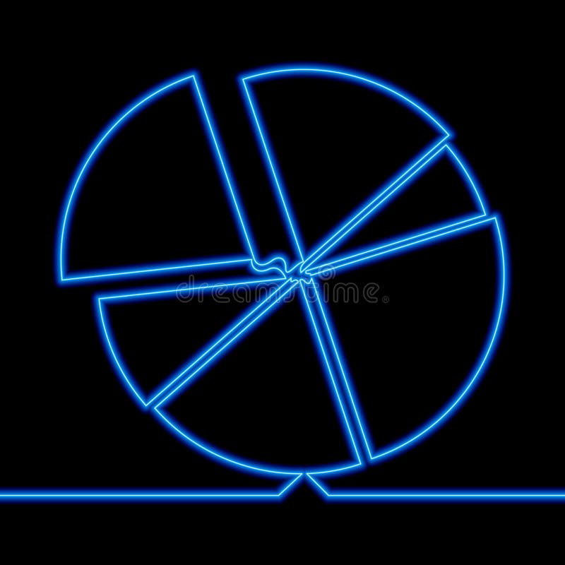 Continuous Line Drawing Business Pie Chart Neon Stock Vector ...