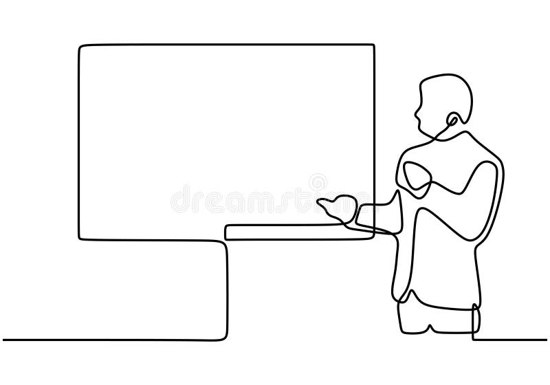 Continuous Line Drawing of Business Presentation. Explain the Idea with ...