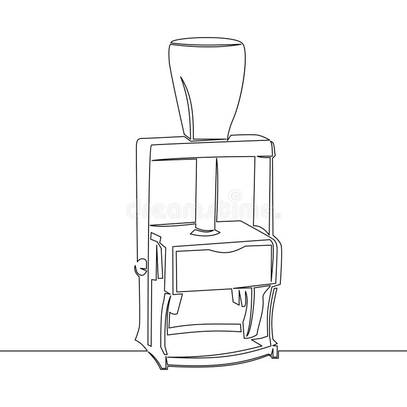 Continuous Line Drawing Business Rubber Stamp Isolated Icon Vector ...