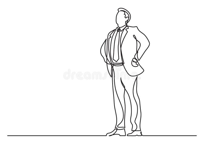 Continuous Line Drawing of Business Situation - Happy Confident ... Continuous Line Drawing of Business Situation - Happy Confident ...