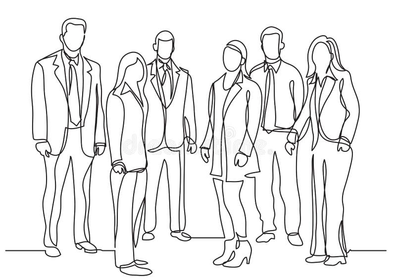 Business Team - Continuous Line Drawing Stock Vector - Illustration of ...