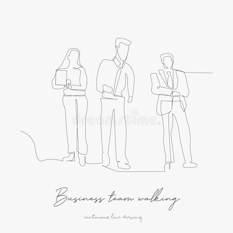 Continuous Line Team Walking Stock Illustrations – 157 Continuous Line ...