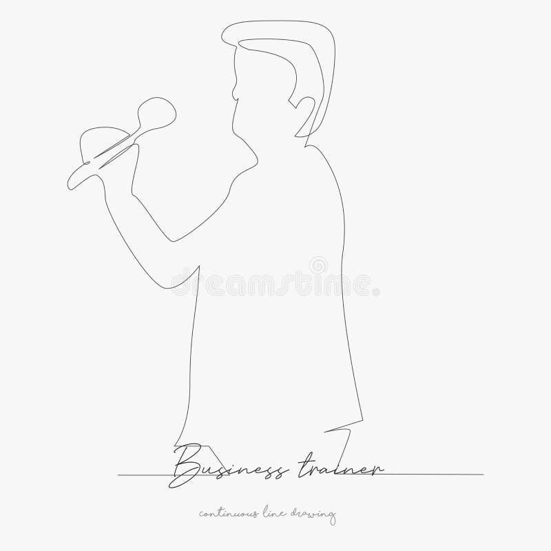 Continuous Line Drawing. Business Trainer Talking. Simple Vector ...